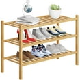 3 Tier Bamboo Shoe Rack Storage Organizer for Closet, Multifunctional ...