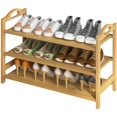 3-Tier Bamboo Shoe Rack Storage Organizer Entryway Shelf Compact Shoes ...