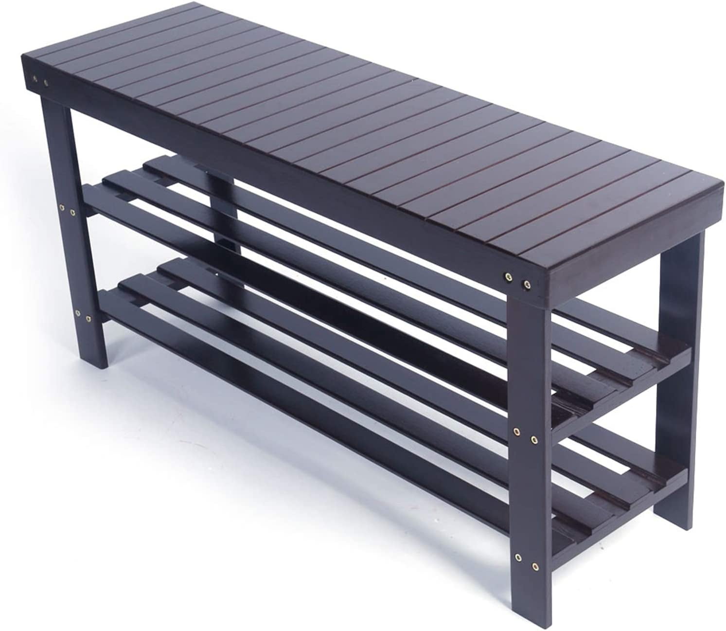 3 Tier Bamboo Stool Shoe Rack, Entryway Shoe Bench Organizer, Bamboo ...
