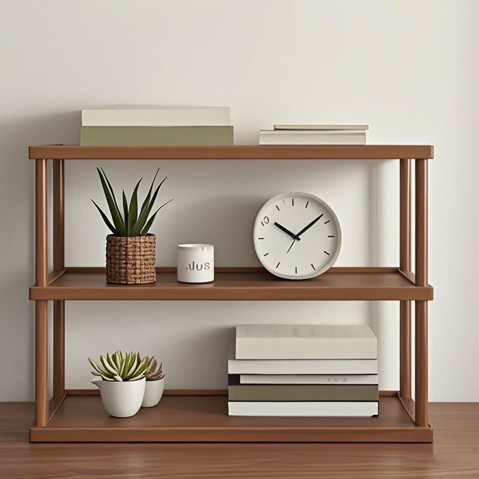 3-Tier Bamboo Wooden Shelf - Modern Multifunctional Storage Rack for ...