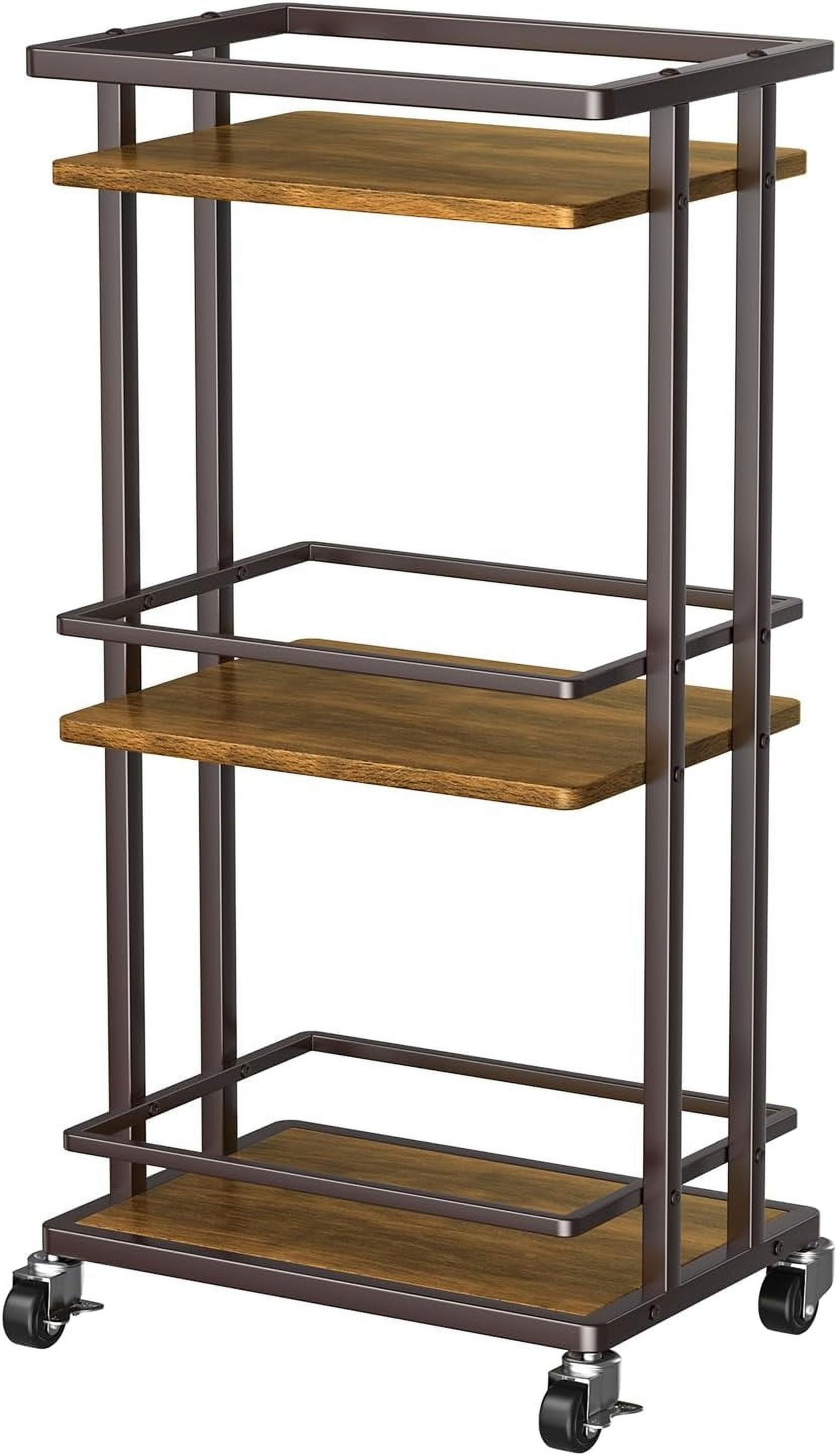 3 Tier Bar Cart for Home, Rolling Mini Liquor Bar for Wine Beverage ...