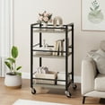 3 Tier Bar Cart for Home Mini Bar Carts for The Home with Wheels Liquor ...