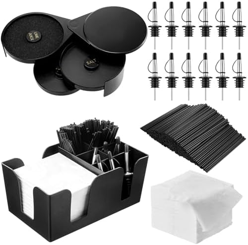 3 Tier Bar Glass Rimmer Bartender Tool with 12 Pcs Stainless Steel ...