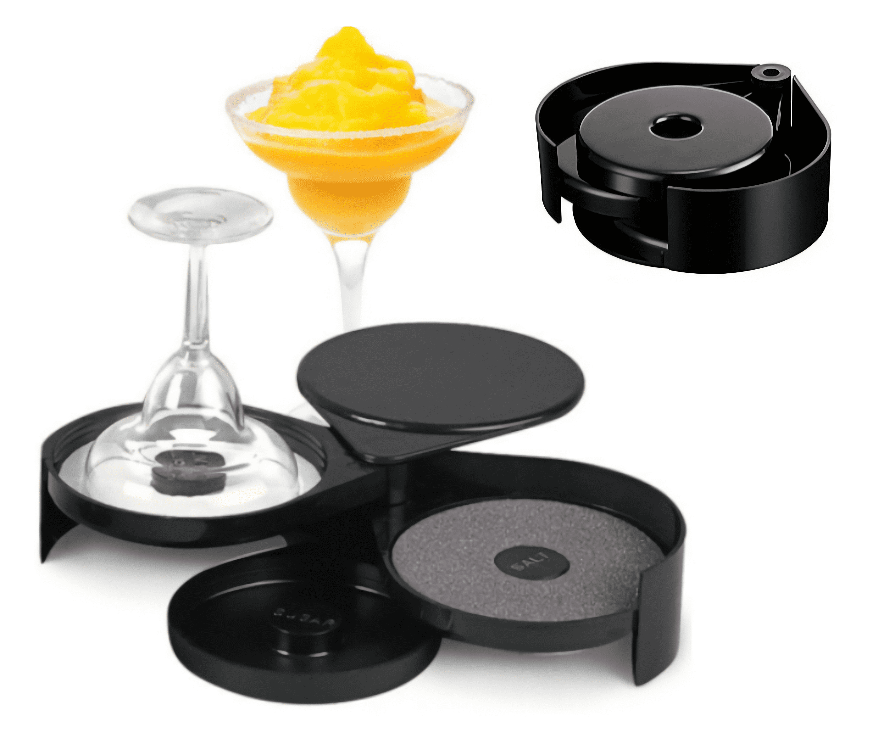 3 Tier Bar Glass Rimmer Bartender Tool with Sponge,Margarita Salt ...