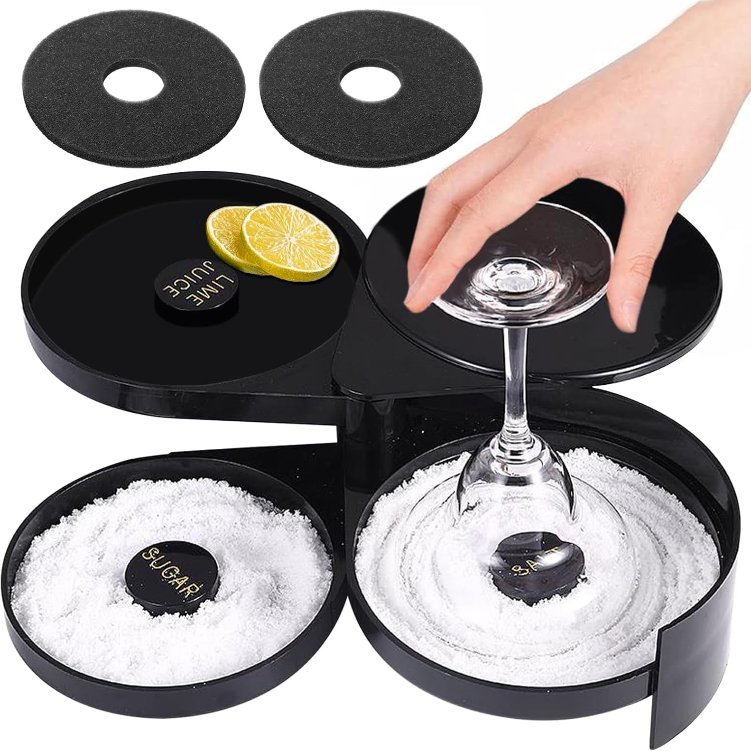 3-Tier Bar Juice Cocktail Seasoning Box with2 Sponges，for Cocktails and ...