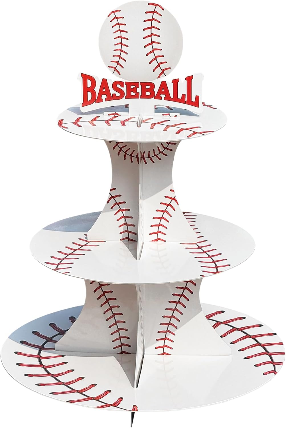 3 Tier Baseball Theme Party Cupcake Stand - Walmart.com