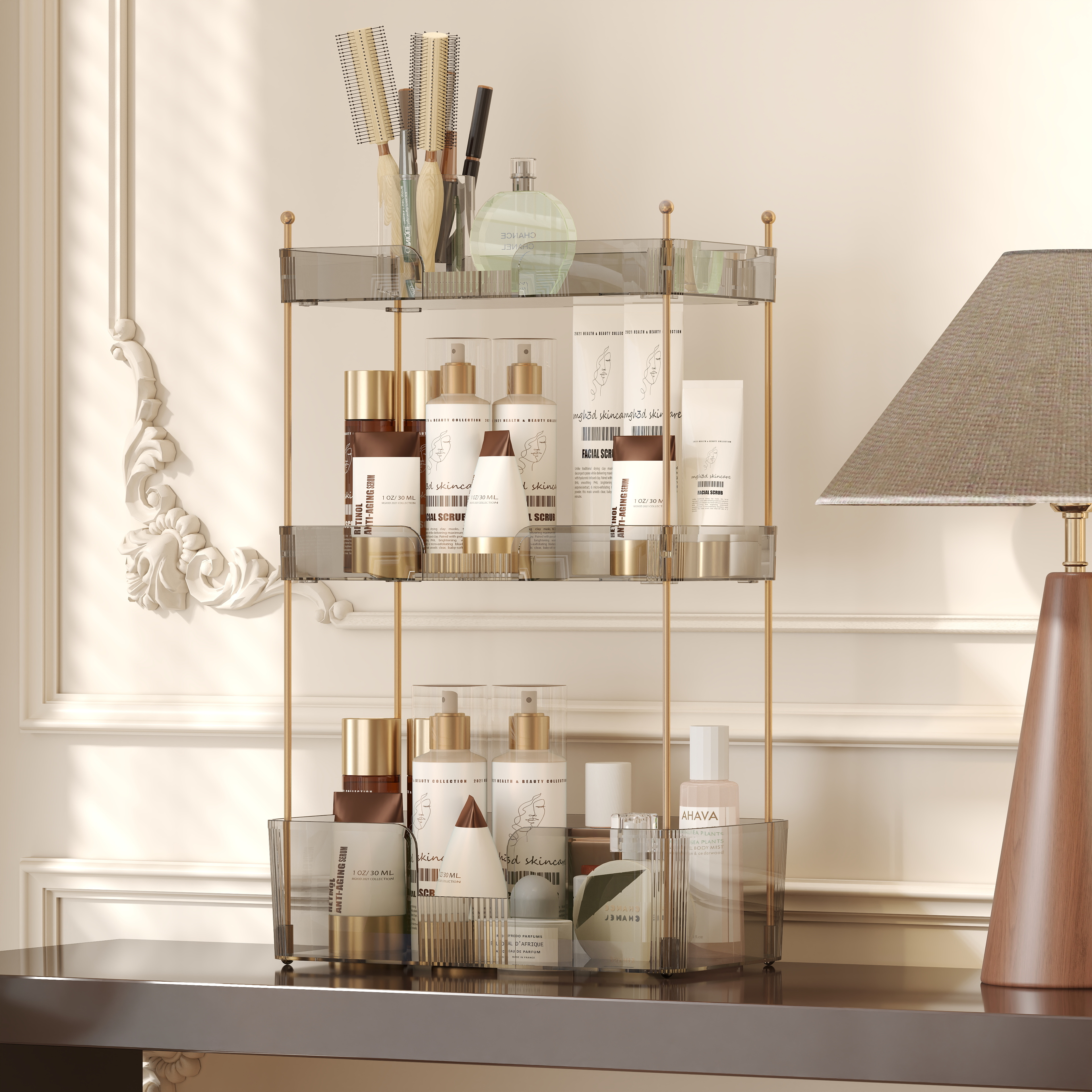 3 Tier Bathroom Countertop Organizer, Makeup Skin Care Organizer ...