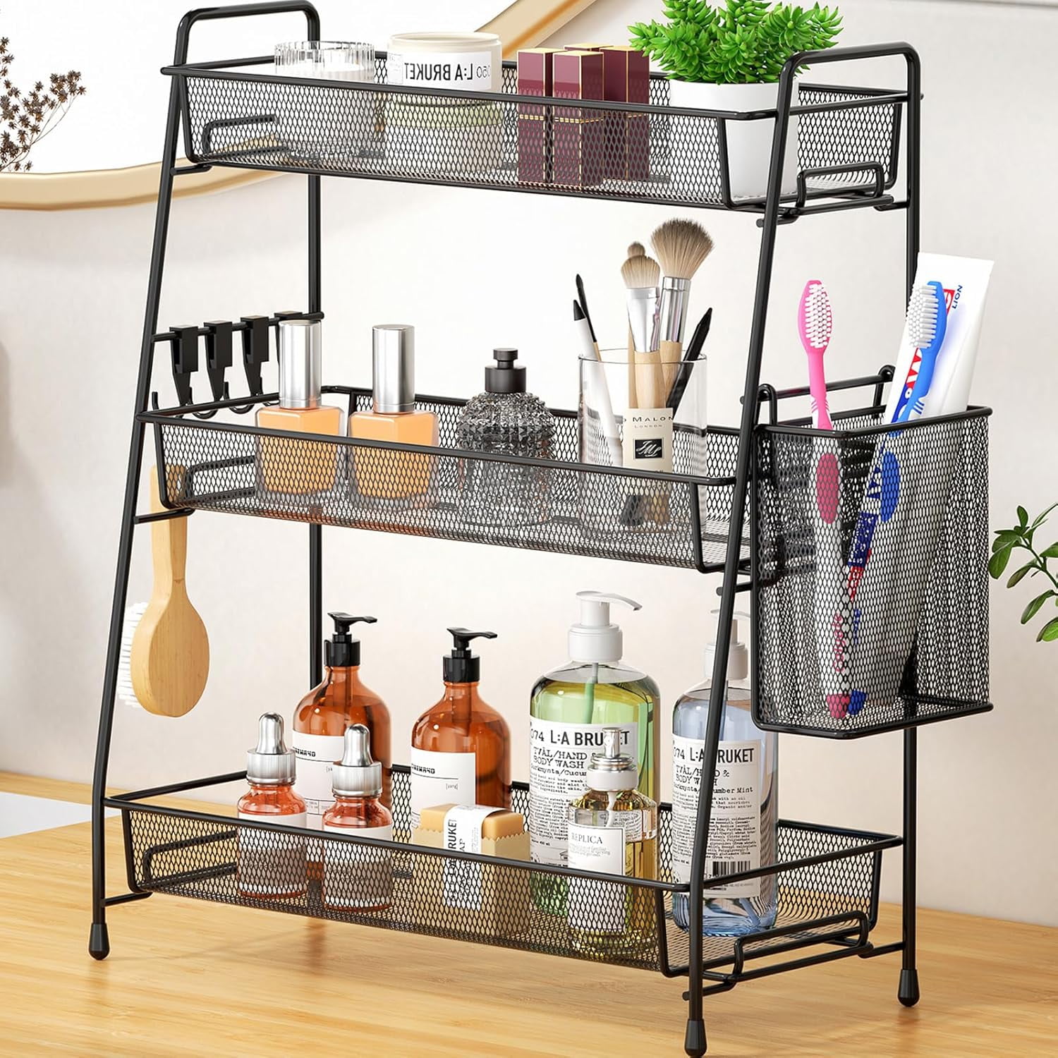 3-Tier Bathroom Organizer Countertop, Metal Wire Mesh Bathroom Counter ...