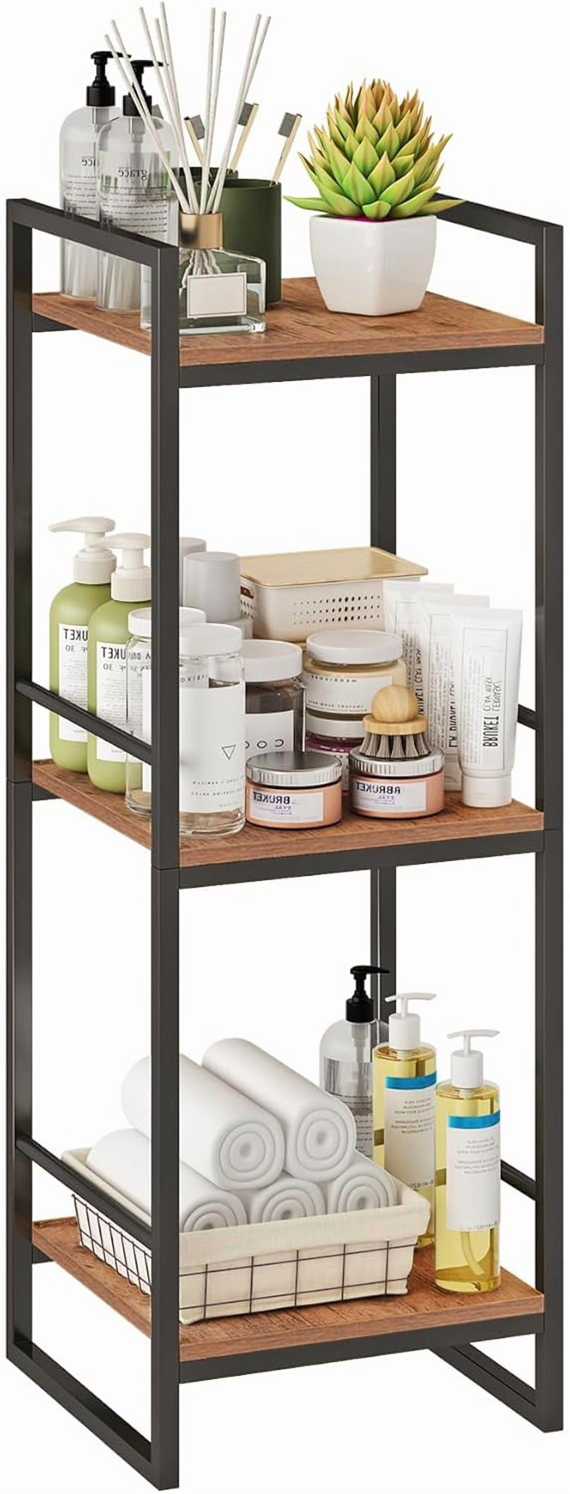3 Tier Bathroom Storage Open Shelf, Freestanding Metal Corner Storage ...