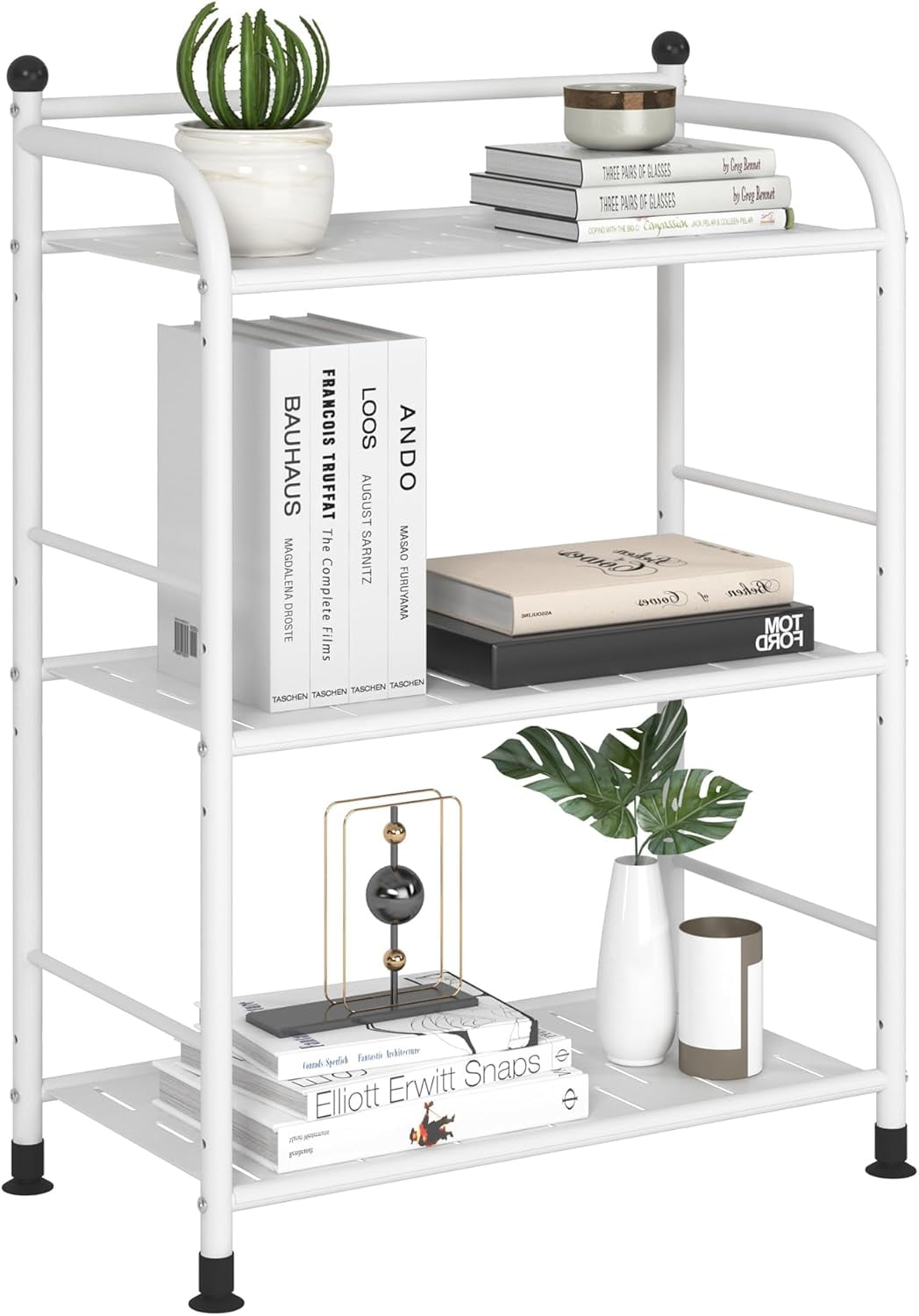 3 Tier Bathroom Storage Open Shelf Unit, Free-Standing Matte Metal ...