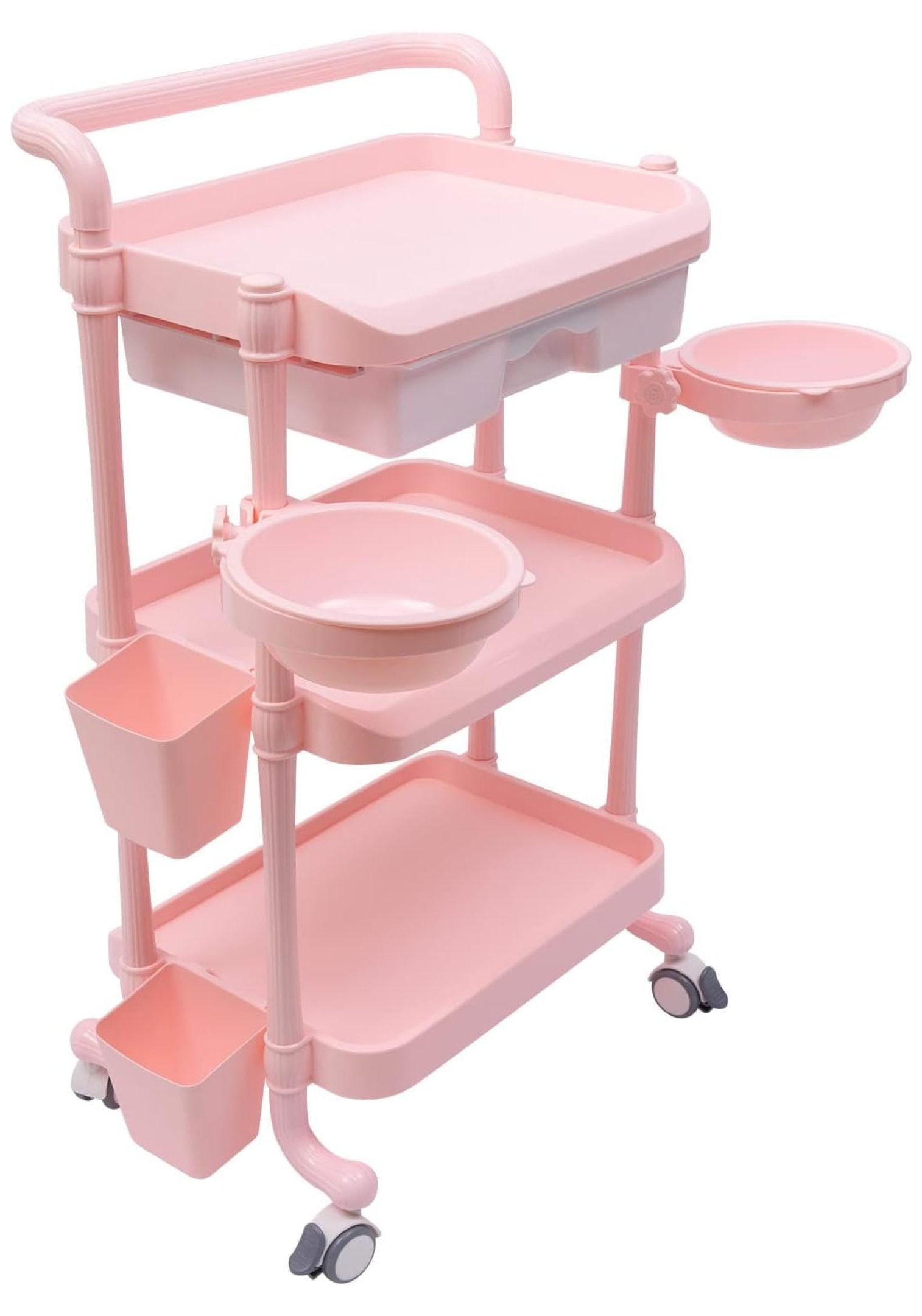 3-Tier Beauty Salon Trolley Cart with Wheels, Mobile Spa Trolley ...