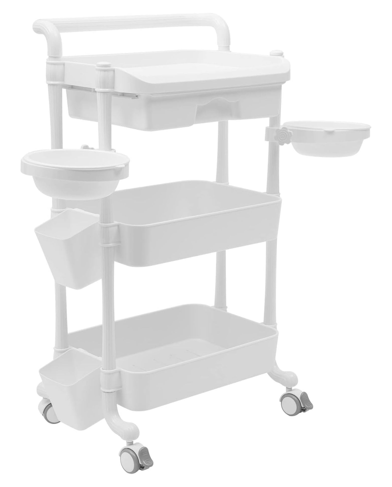 3-Tier Beauty Salon Trolley Cart with Wheels, Mobile Spa Trolley ...