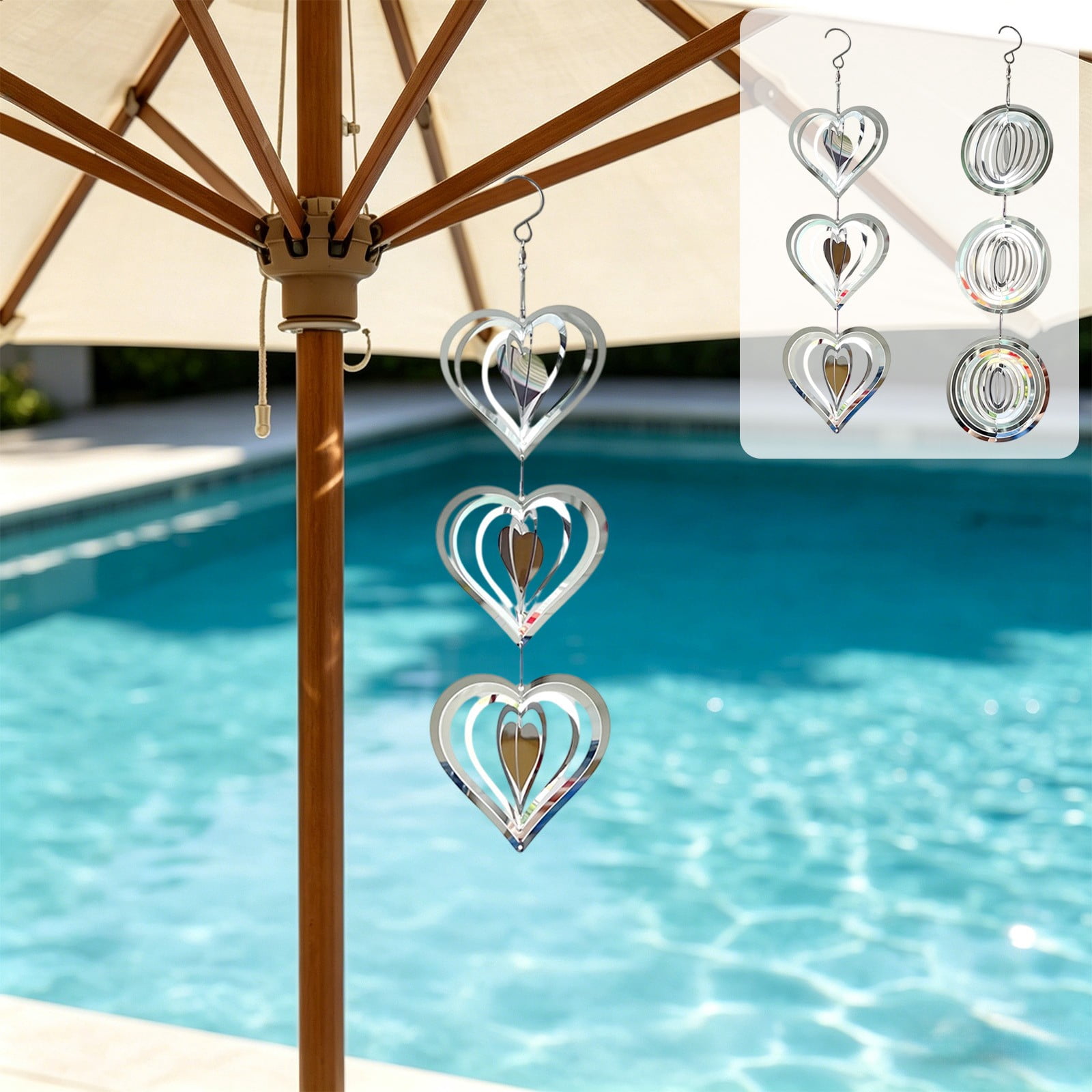 3-Tier Bird Deterrent for Outside Patio,Stainless Steel Wind Spinner ...