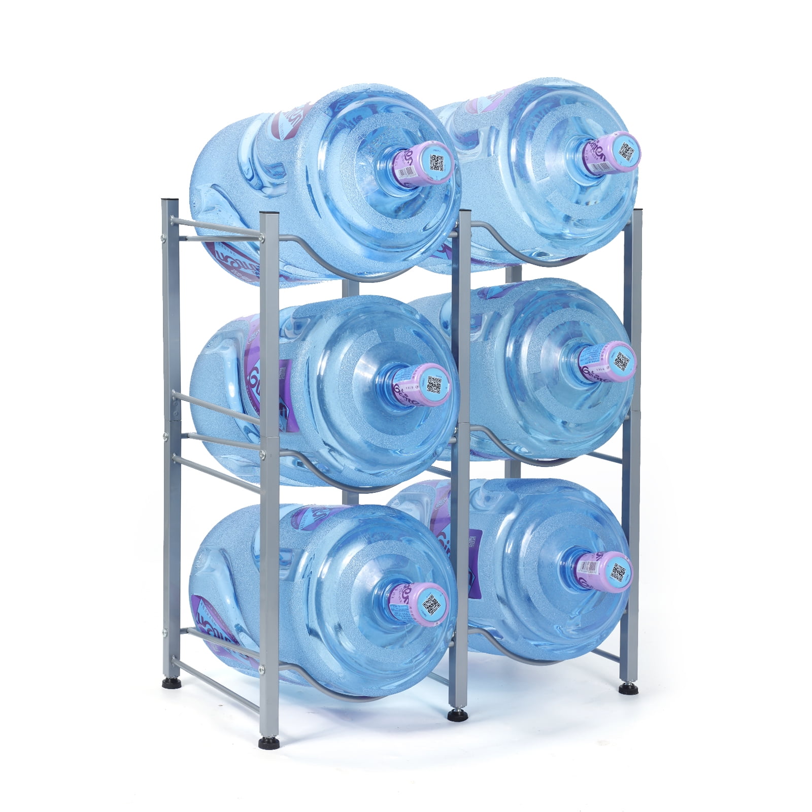 3 Tier Black Double Row Heavy Duty Water Cooler Bottle Holder with 6 ...