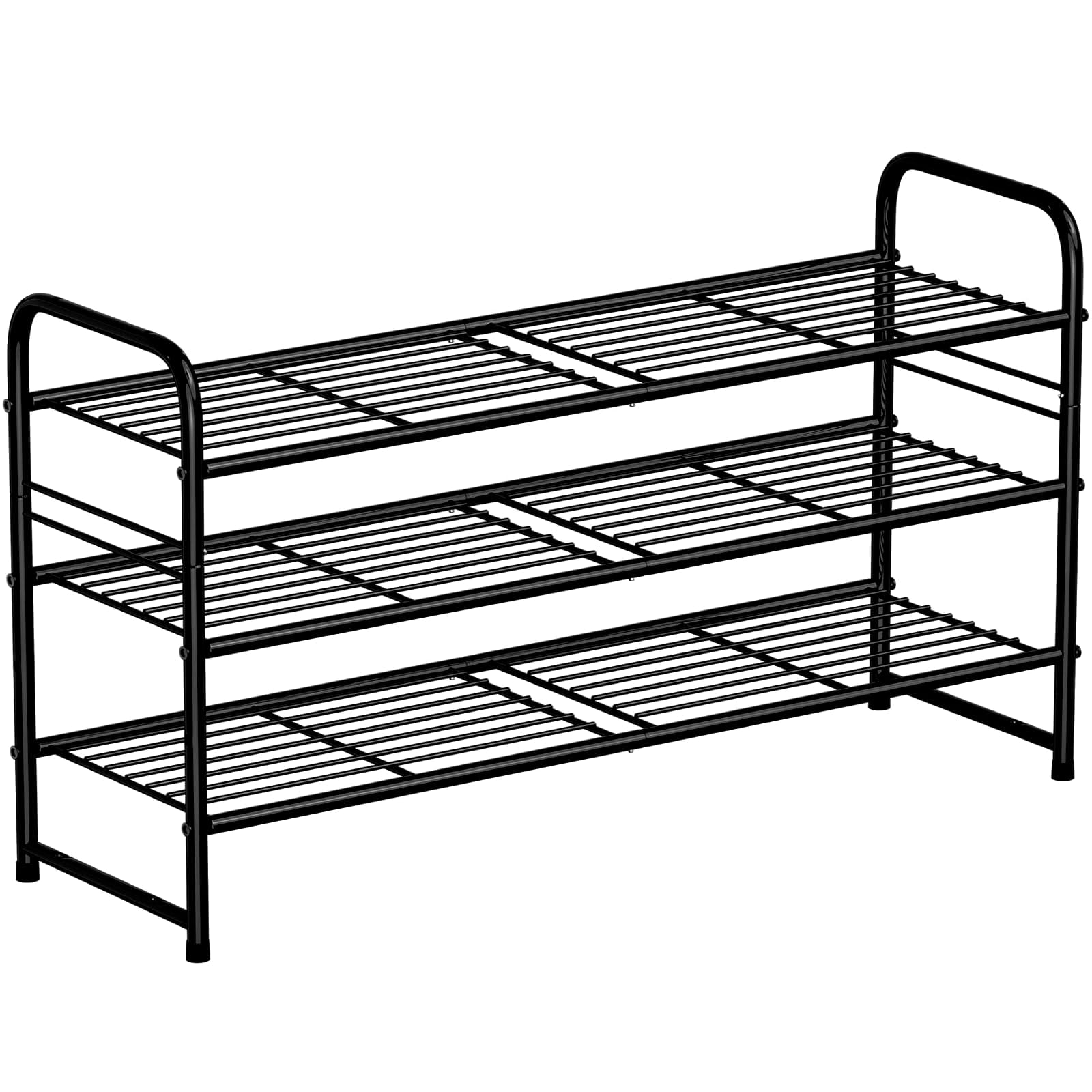 3 Tier Black Metal Shoe Rack Organizer - Walmart.com