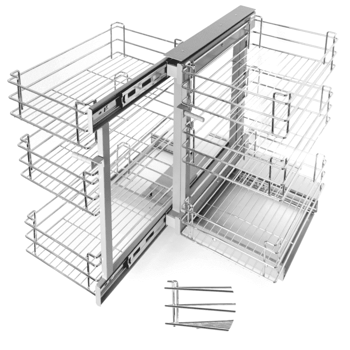 3-Tier Blind Corner Cabinet Pull Out Organizer, 6 Separate Compartments ...