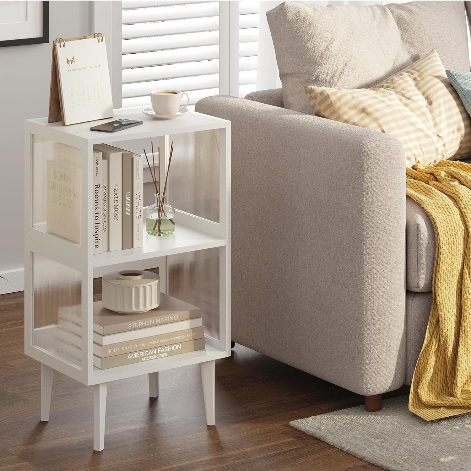 3 Tier Book Shelf, 3 Cube Bookcase, Bookshelf Storage Organizer with ...
