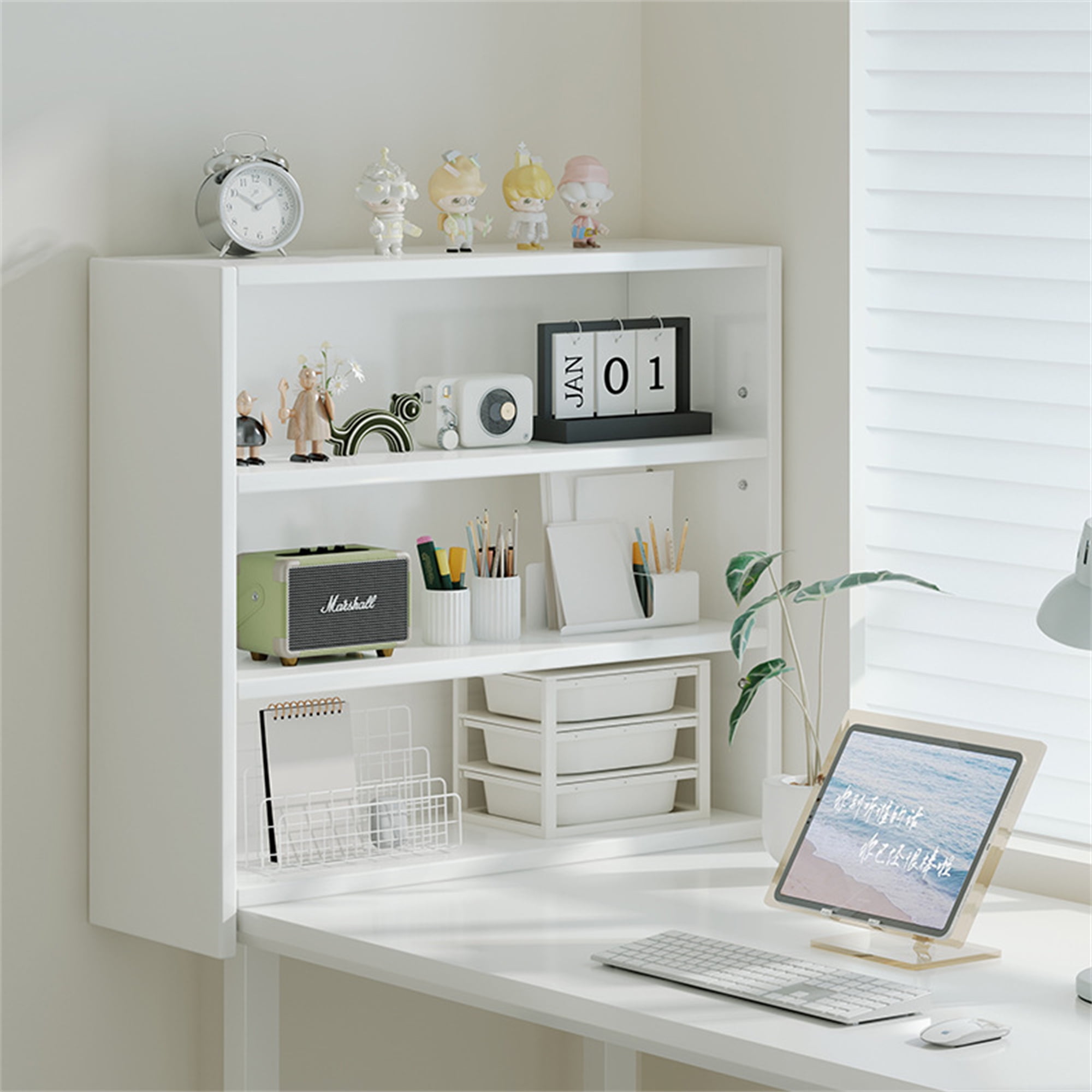 CISILOV 3-Tier Bookcase, Bookshelf with Adjustable Storage Shelves ...