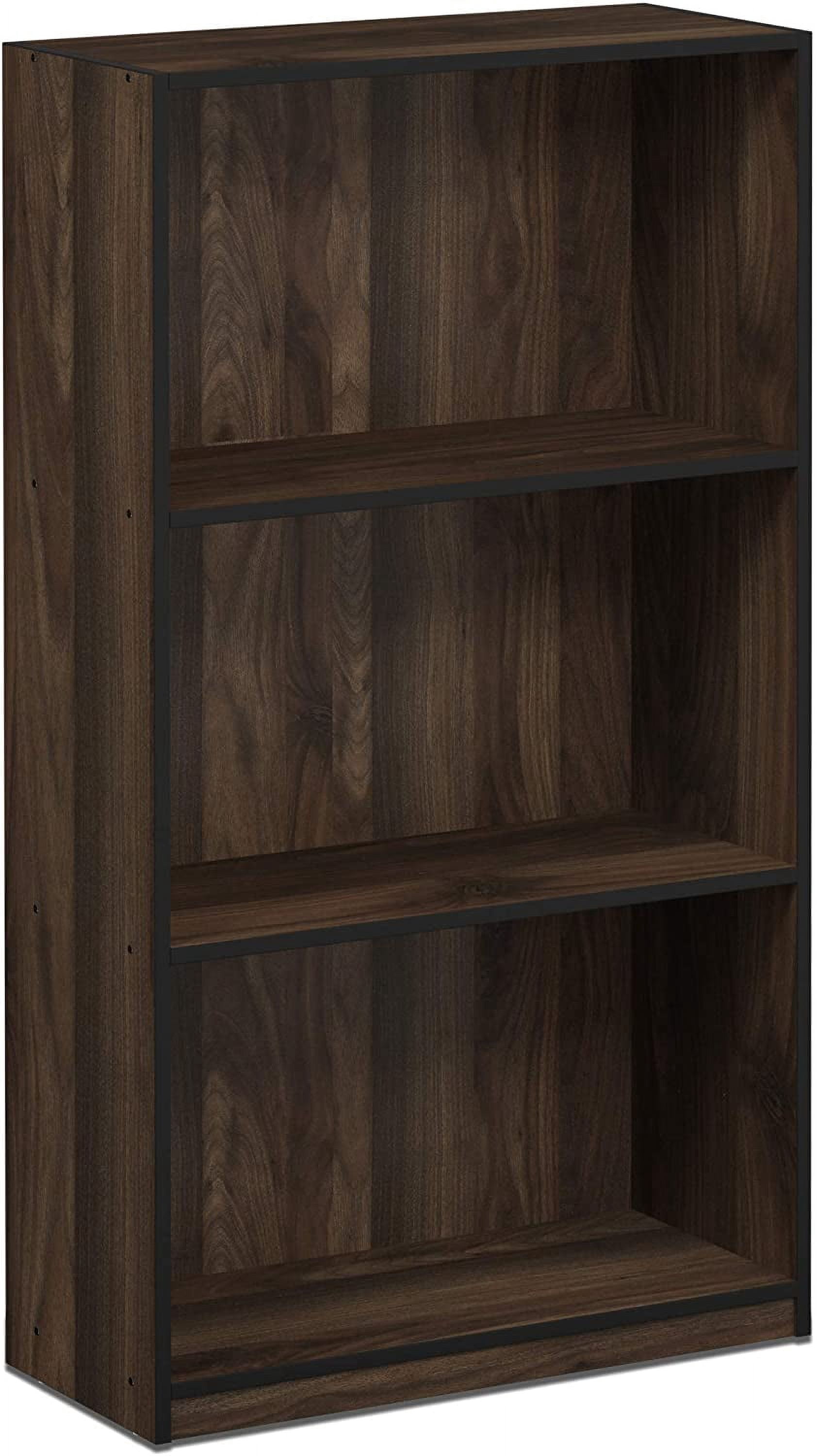 3-Tier Bookcase Storage Shelves, Columbia Walnut - Walmart.com