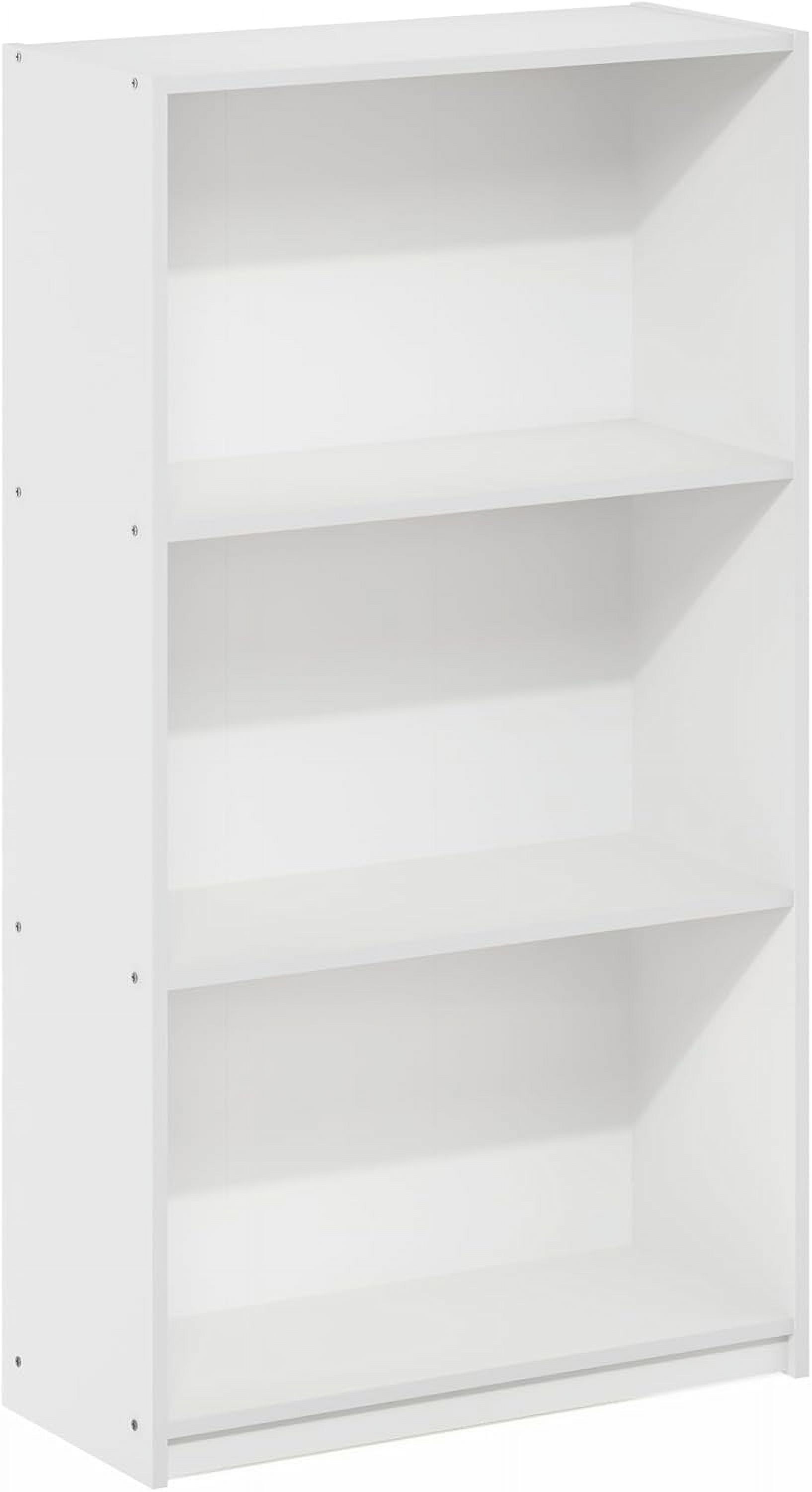 3-Tier Bookcase Storage Shelves, White/White - Walmart.com