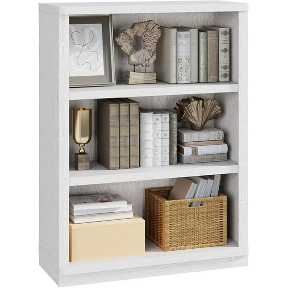 3 -Tier Bookcase and Book Shelf, 31” Wide Bookshelves, Wooden Bookcase ...