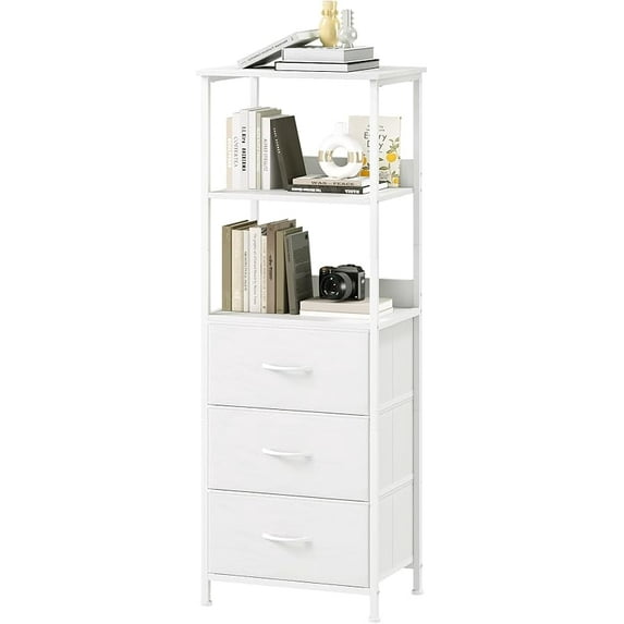 3 Tier Bookshelf with Drawer, Tall Bookcase with Shelves, Bookshelf ...