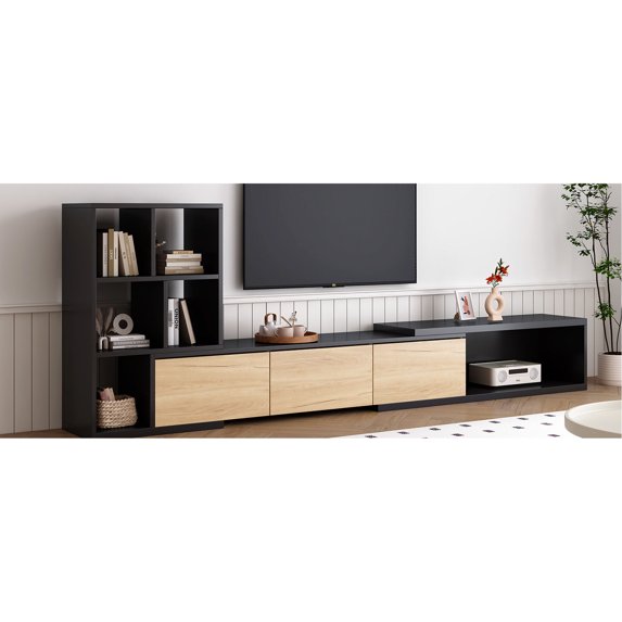 3-Tier Bookshelf Entertainment Center | With Storage for Everyday Items ...