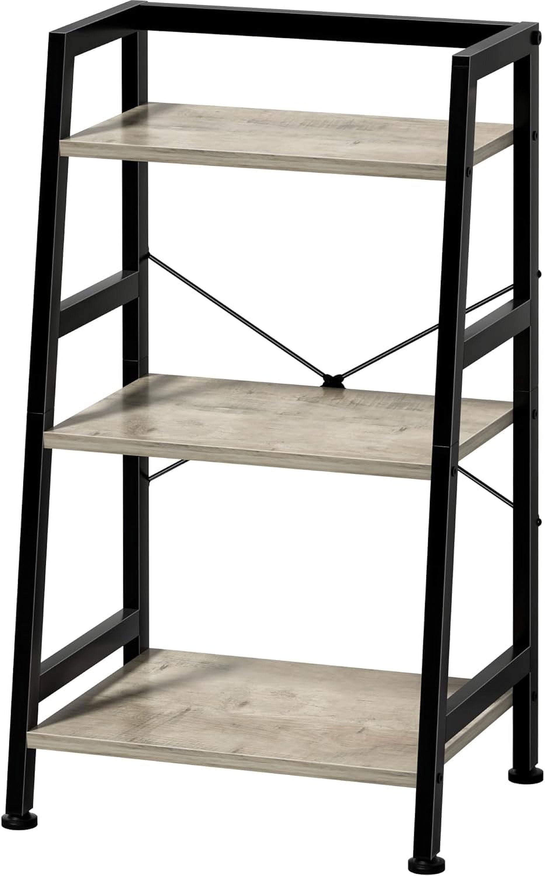 3-Tier Bookshelf, Ladder Shelf, Stand up Shelves, Industrial Bookcase ...