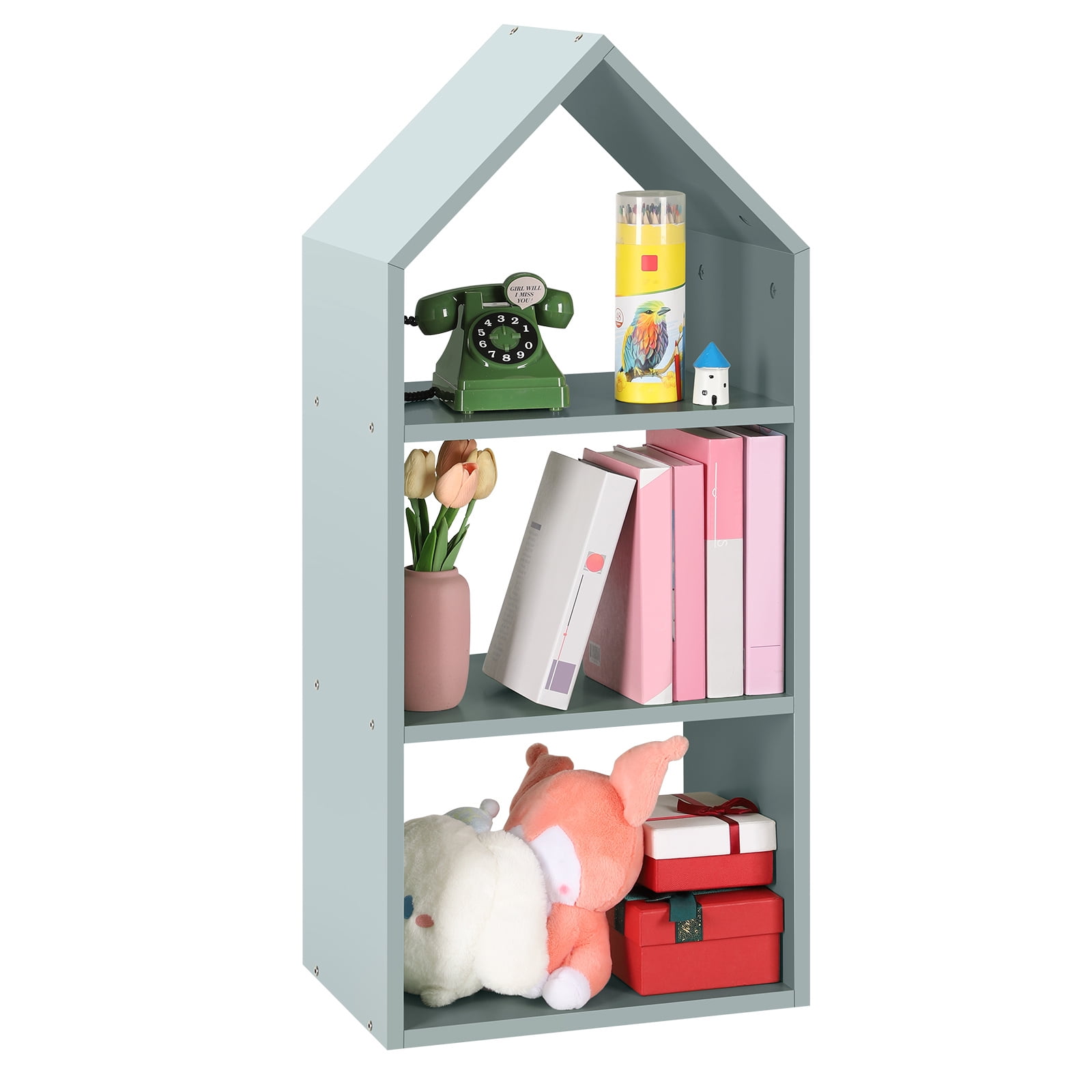 3 Tier Bookshelf, Modern Display Book Shelf Standing Unit, A-Shaped ...