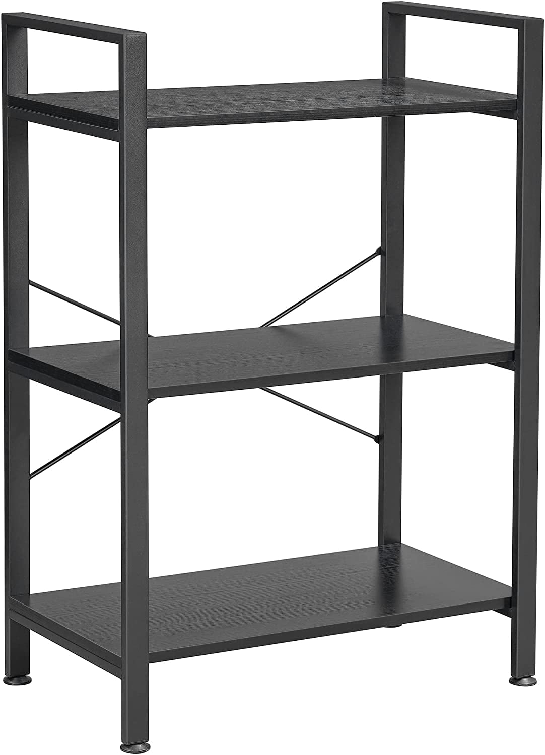 3 Tier Bookshelf, Modern Small Book Shelf for Small Spaces, Black ...
