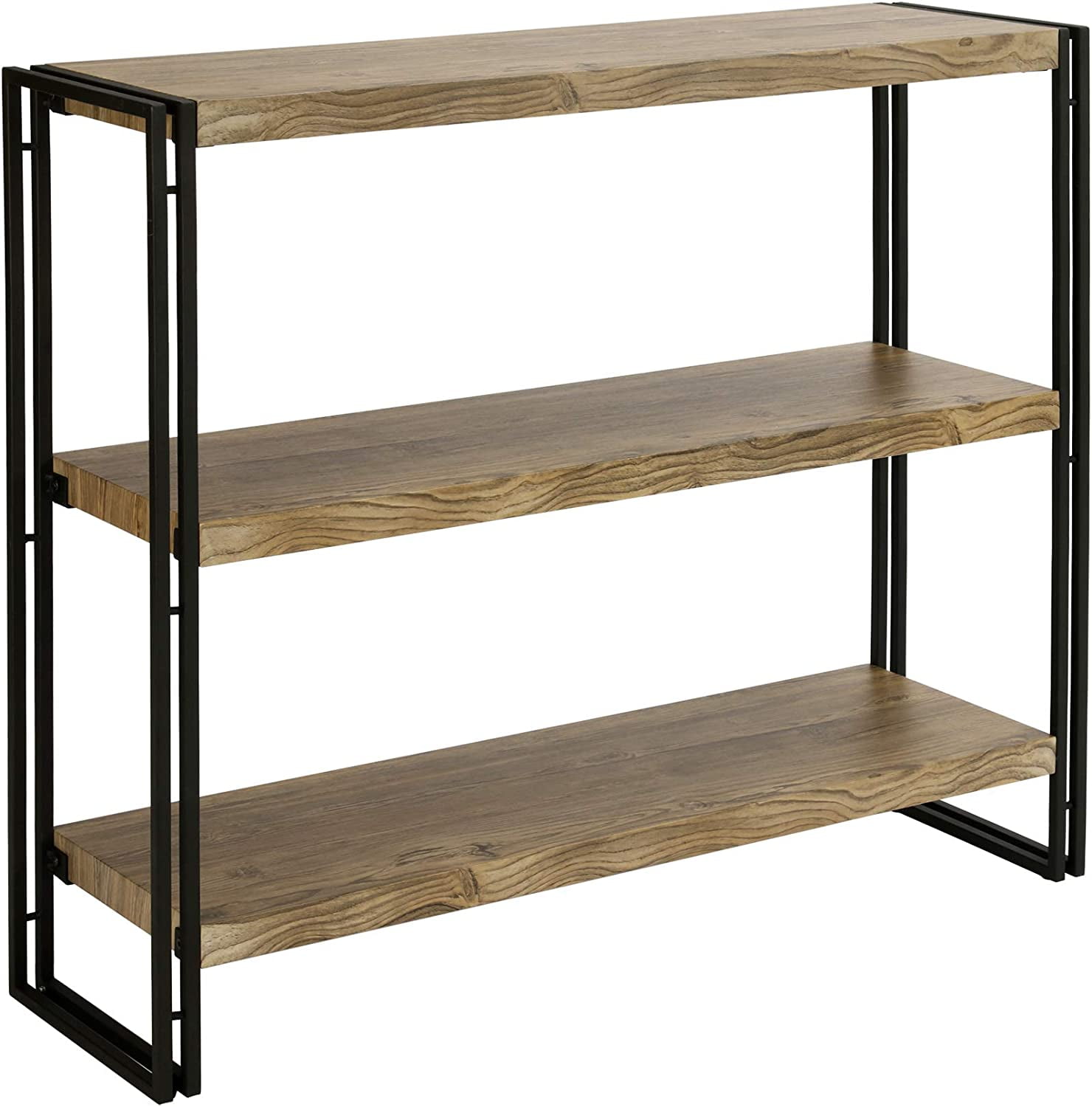 3 Tier Bookshelf Rustic Industrial Bookcase with Modern Open Wood ...