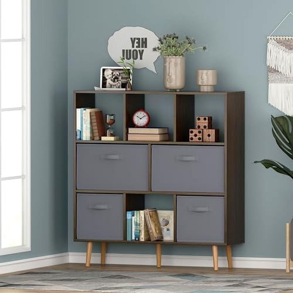 3 Tier Bookshelf with Storage for Kids Nursery Rooms, Cubby Storage ...