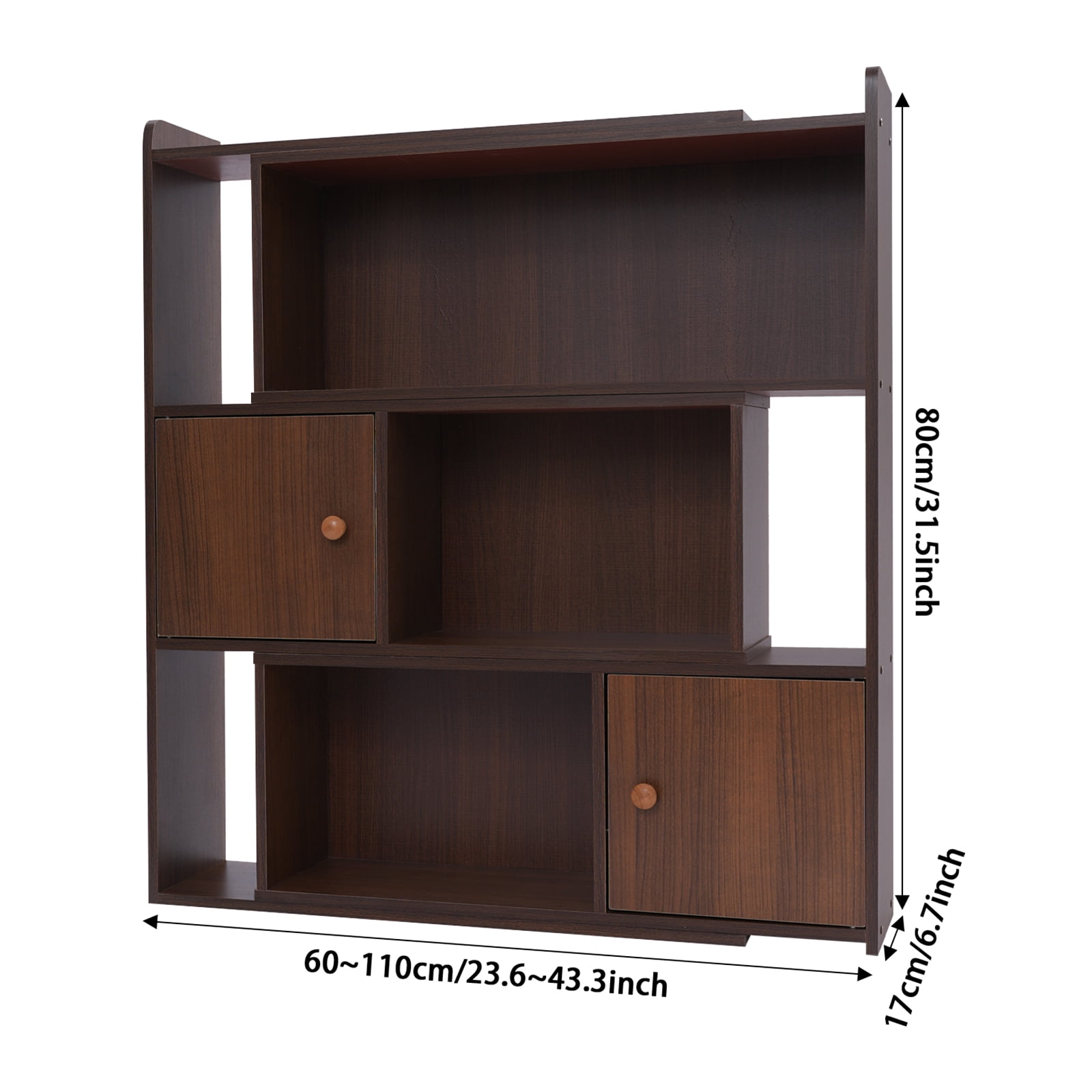 3-Tier Bookshelf, Stretchable Bookcase 23.62-43.31 in, Modern Bookshelf ...