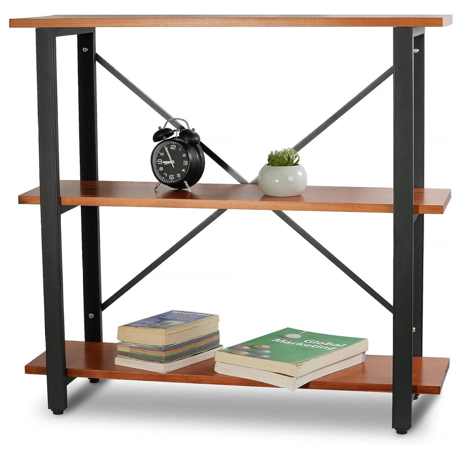 3-Tier Bookshelf, USA Grown Solid Poplar Hardwood Sofa Table, Display ...