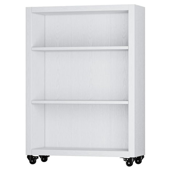 3-Tier Bookshelf with Wheels Book Storage Organizer Bookcase Floor ...