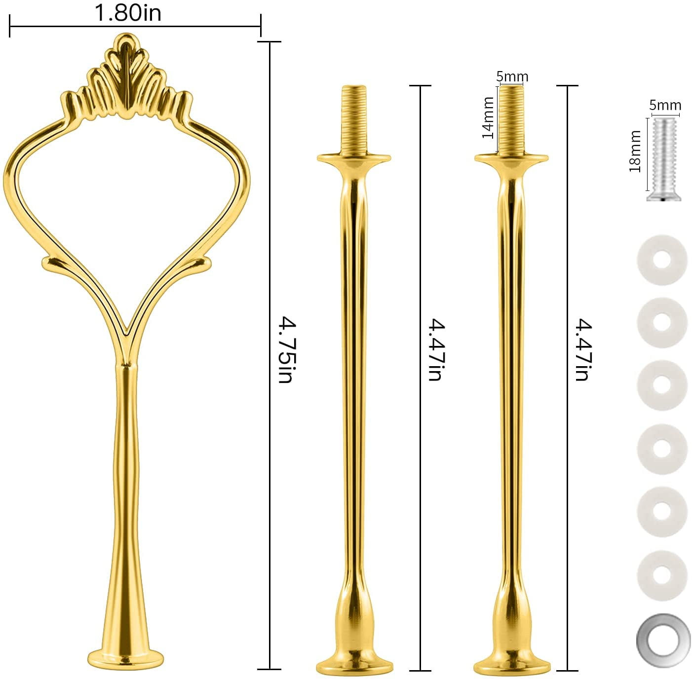 3 Tier Cake Stand Hardware Tiered Tray Hardware, 6 Sets Cake Stand ...