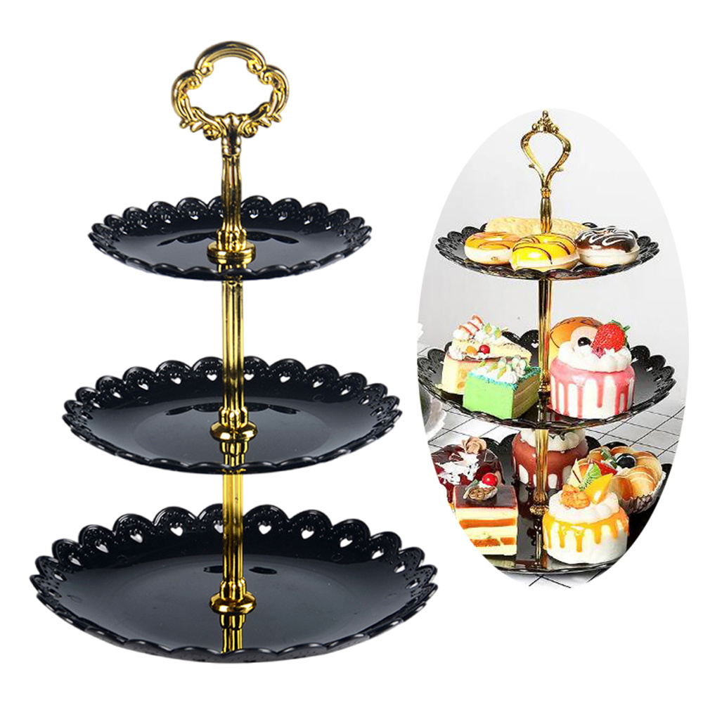 3 Tier Cake Stand Plates Party Plastic Tray Cake Decorating Tools ...