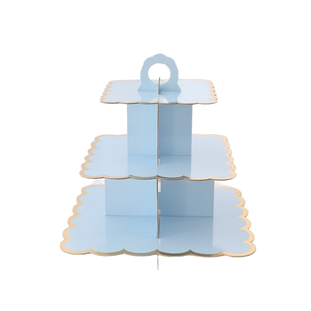 3-Tier Cardboard Cupcake Stand,Disposable Dessert Tower, Square Cupcake ...