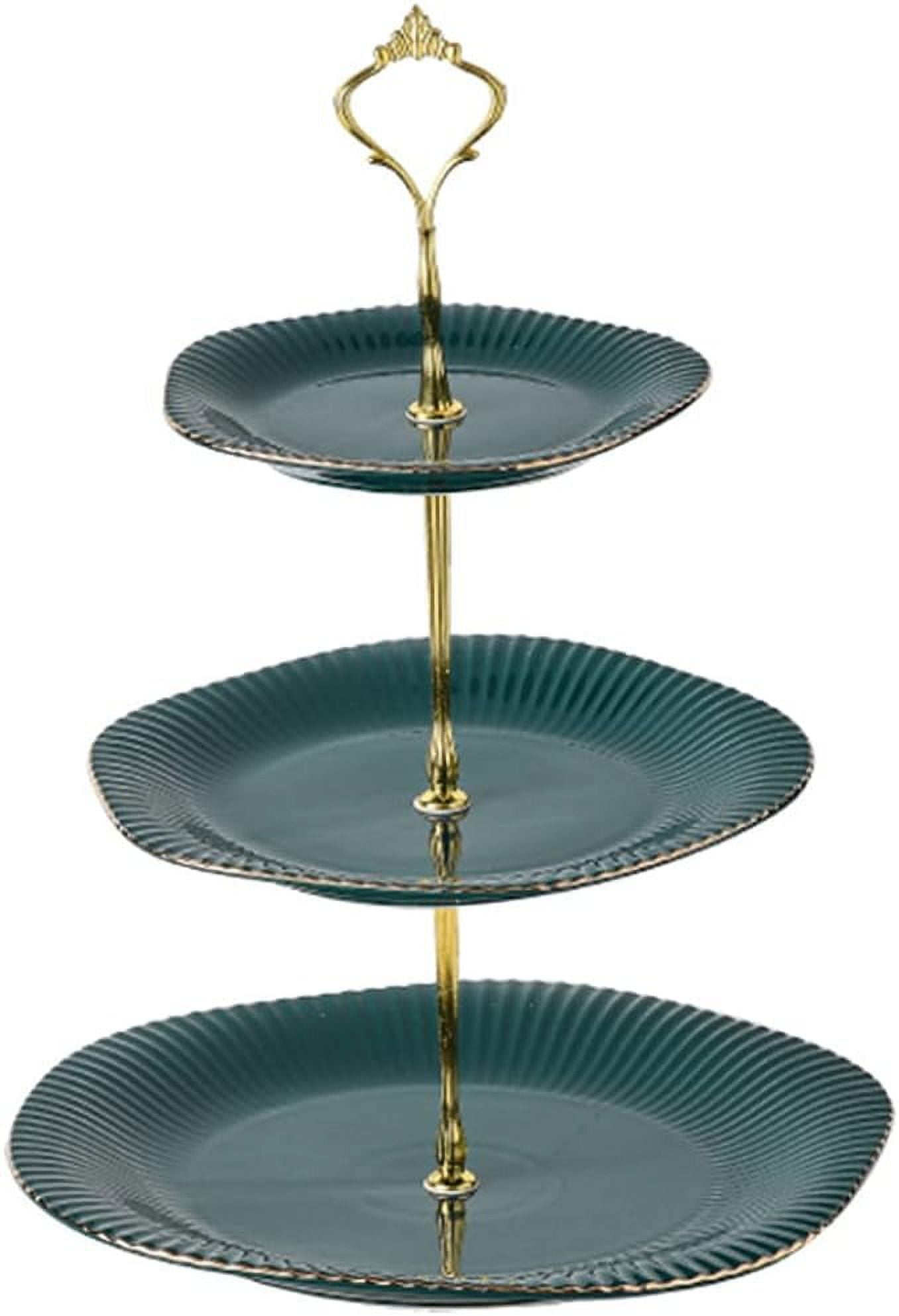 3 Tier Ceramic Cupcake Stand, Cake Display Stand, Dessert Tree Tower ...