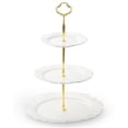 3 Tier Ceramic Cupcake Stand White Serving Dessert Tower Tray for ...