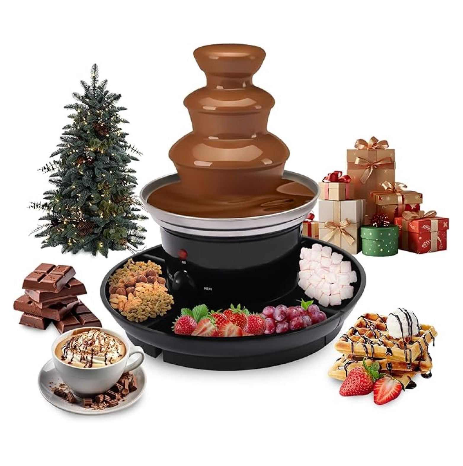 3-Tier Chocolate Fountain, 40W Electric Chocolate Fountain Chocolate ...