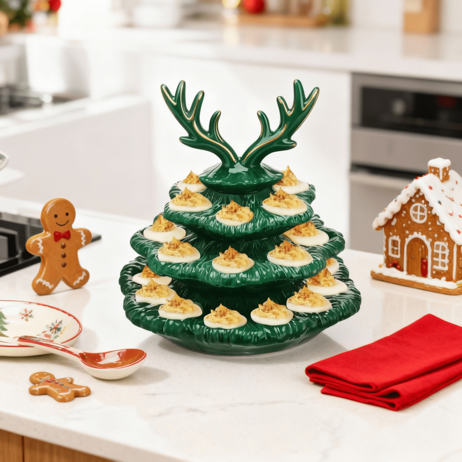 3 Tier Christmas Tree Deviled Egg Platter, Christmas Tree Deviled Egg ...