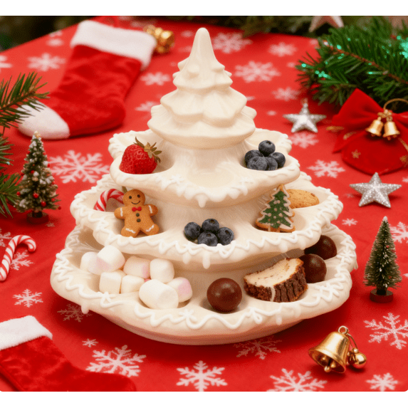 3-Tier Christmas Tree Deviled Egg Serving Platter, Egg Tray, Holiday ...