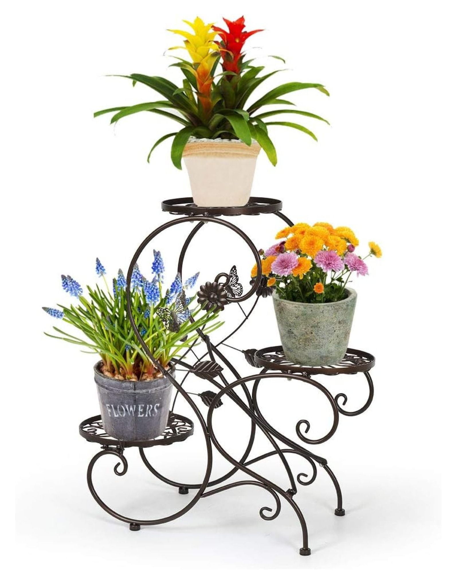 3 Tier Classic Plant Stand Metal Plant Plant Pot Display Stand with ...
