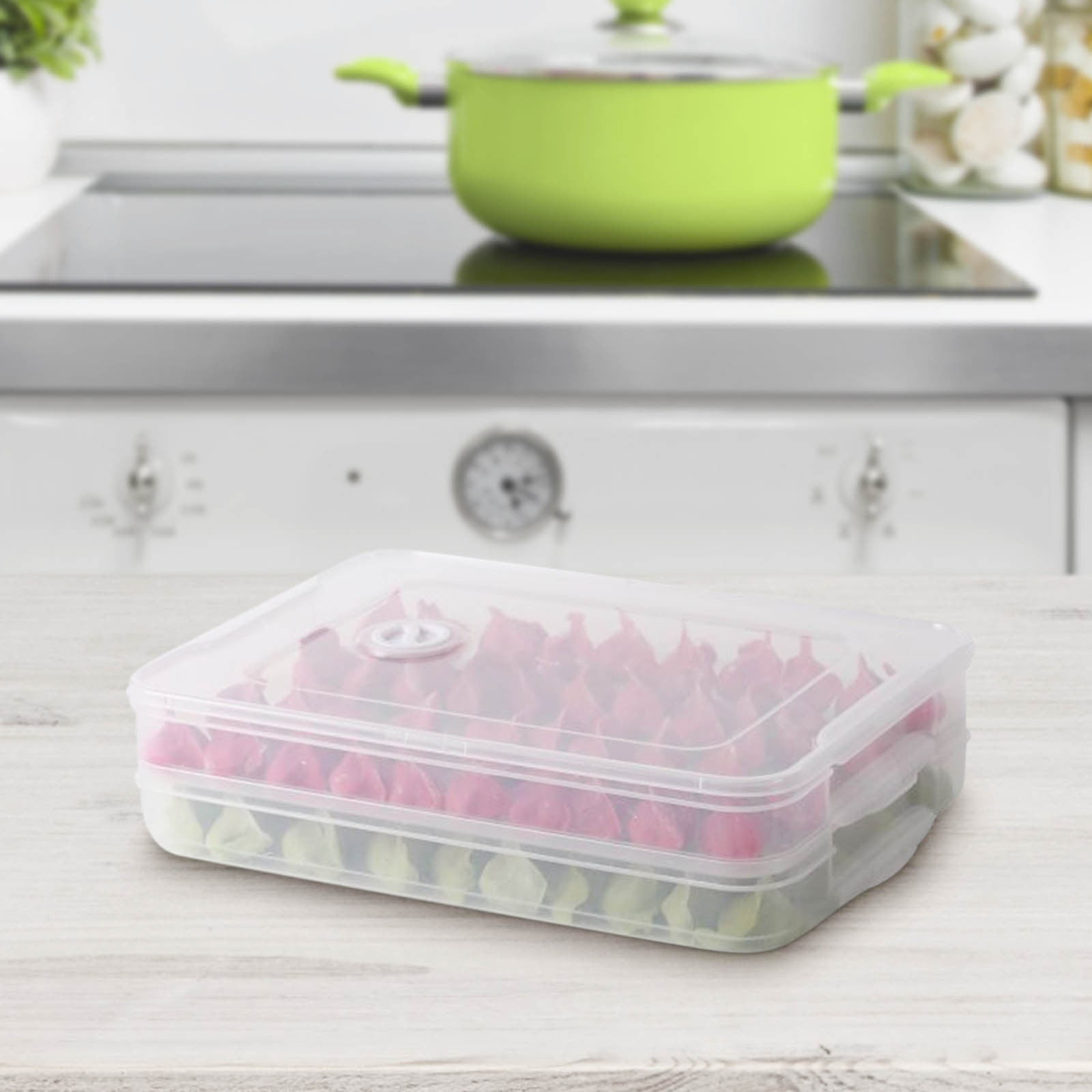 3-Tier Clear Plastic Food Storage Container Set Stackable Freezer ...