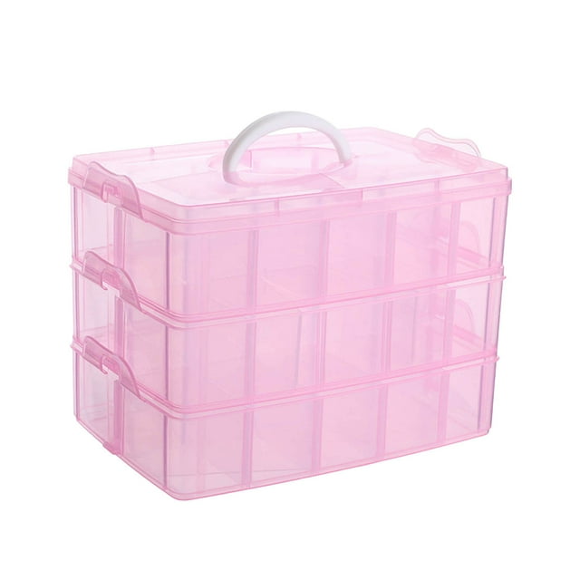 3 Tier Clear Stackable Storage Container Organizer Box With 30