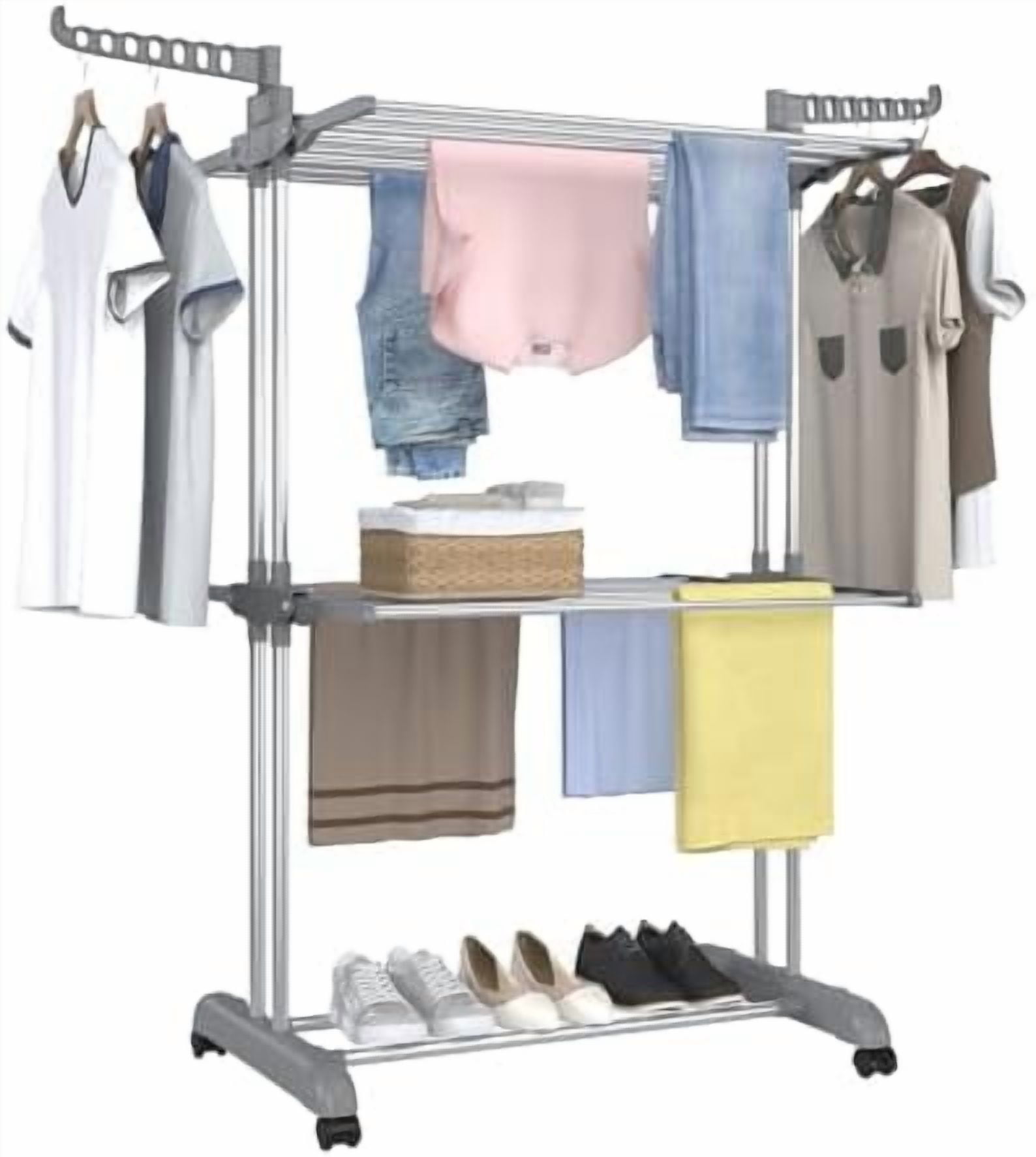 3 Tier Clothes Drying Rack, 57 Inch Laundry Drying Rack, Foldable ...