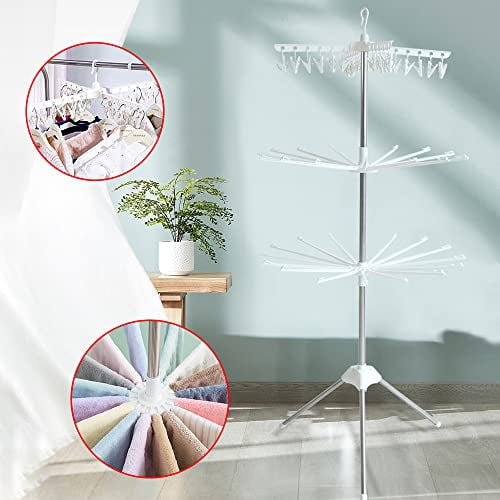 3-Tier Clothes Drying Rack, 67-Inch Folding Laundry Drying Rack with 3 ...