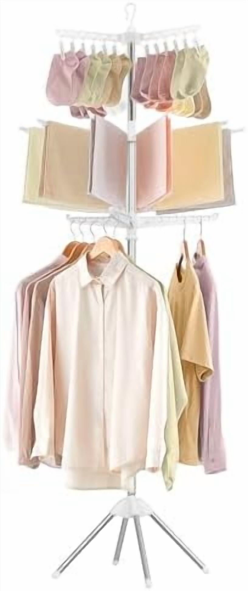 3-Tier Clothes Drying Rack, 82.7-Inch Folding Laundry Drying Rack with ...