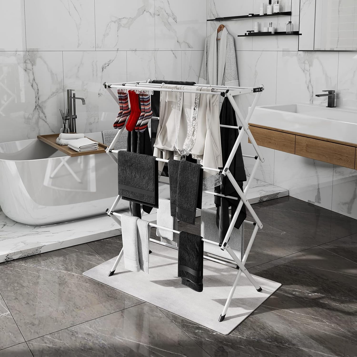 3 Tier Clothes Drying Rack, Foldable Drying Rack Clothing,Indoor ...